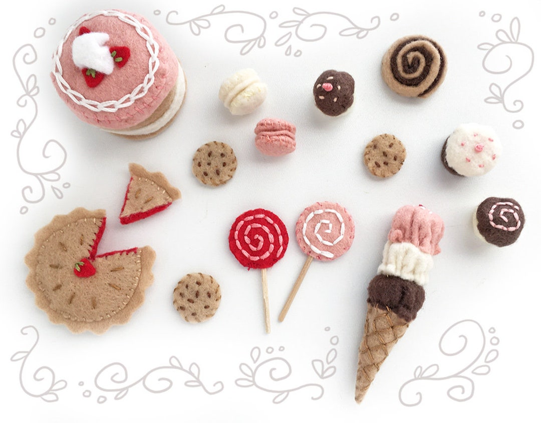 Felt Food Desserts Plush Sewing Pattern, Mini Sweet Shoppe, PDF ...