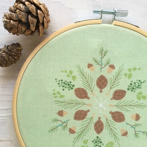 Evergreen Hand Embroidery Color Sampler With Printed Fabric, Christmas ...