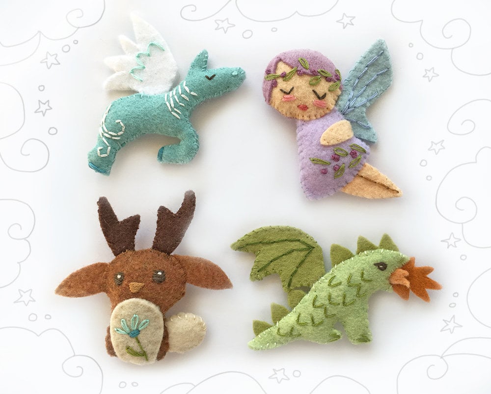 Mythical Creatures Set 2 Plush Pattern PDF, SVG Download for Felt ...
