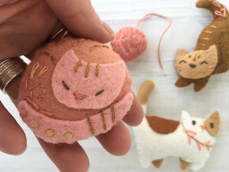 Fat Kitty Cats Felt Animals PDF Pattern Download SVG File - Etsy