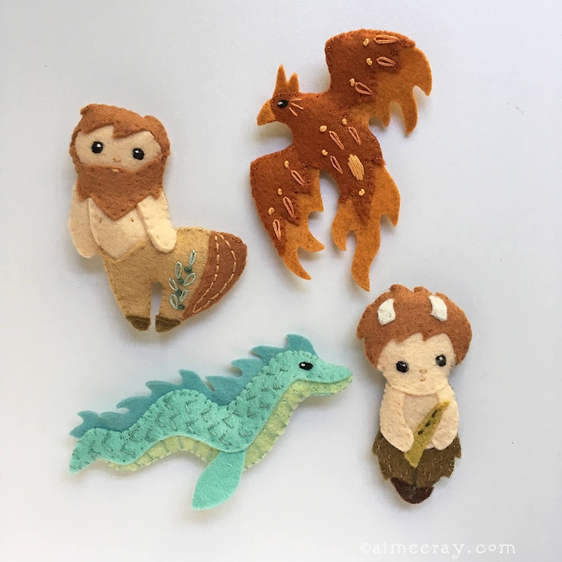 Mythical Creatures Felt Animals Plush Sewing Pattern Set 3 - Etsy