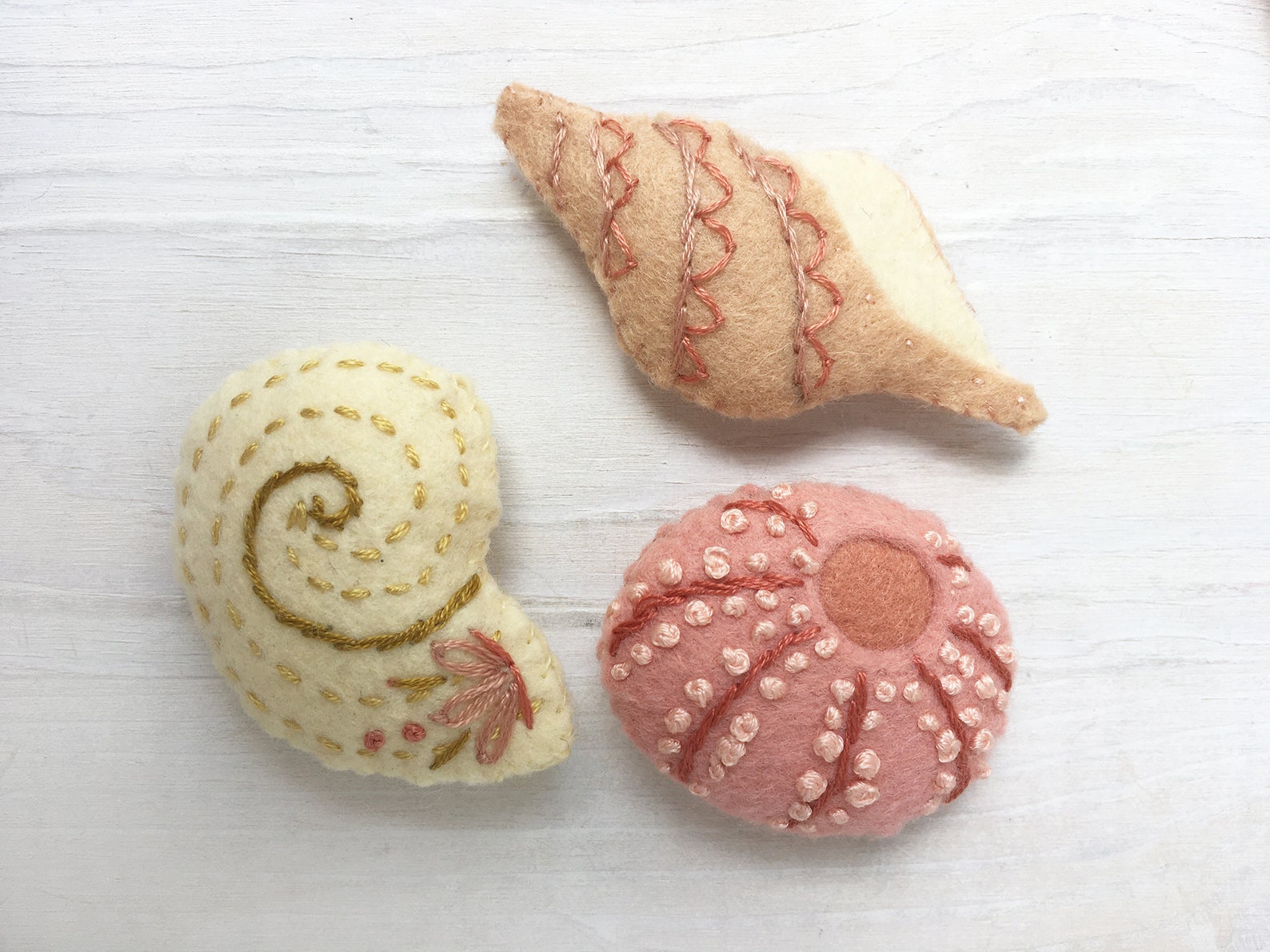 Felt Seashells PDF Pattern Download Beach Decor Plush Sewing - Etsy