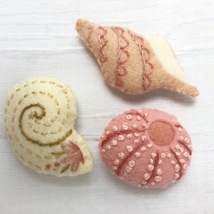 Felt Seashells PDF Pattern Download, Beach Decor, Plush Sewing Pattern ...