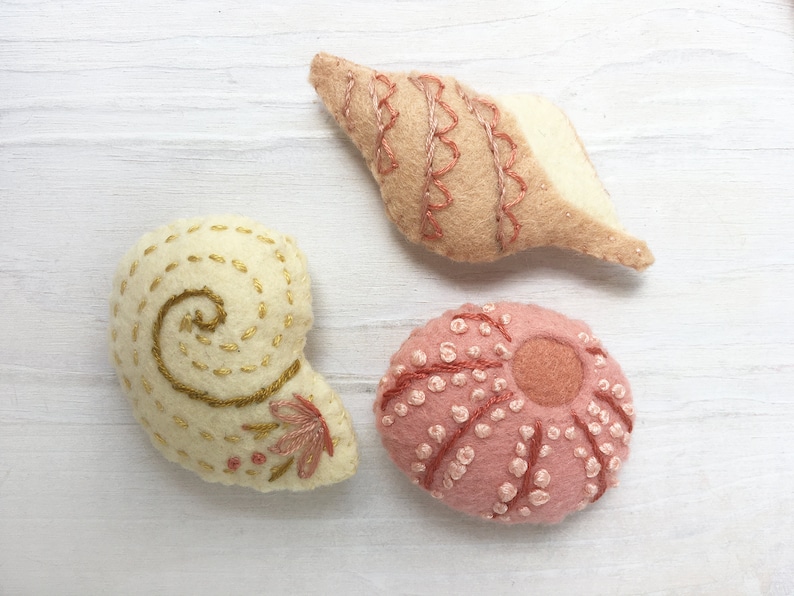 Felt Seashells PDF Pattern Download Beach Decor Plush Sewing - Etsy
