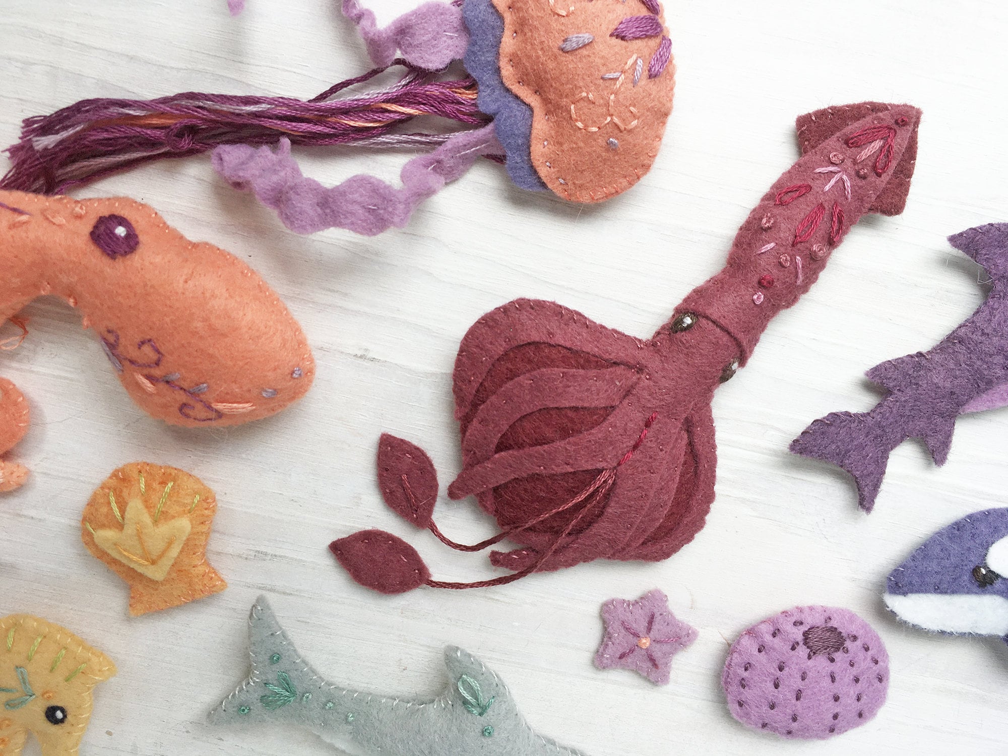 Plush Sewing Pattern for 12 Different Sea Creatures Felt - Etsy