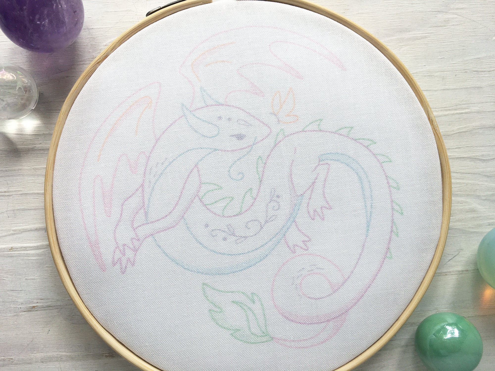 Pastel Dragon Hand Embroidery Sampler, Beginner DIY Fantasy Hoop Art - Etsy