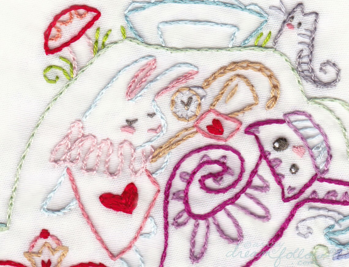 Down the Rabbit Hole Hand Embroidery Pattern PDF Download for - Etsy