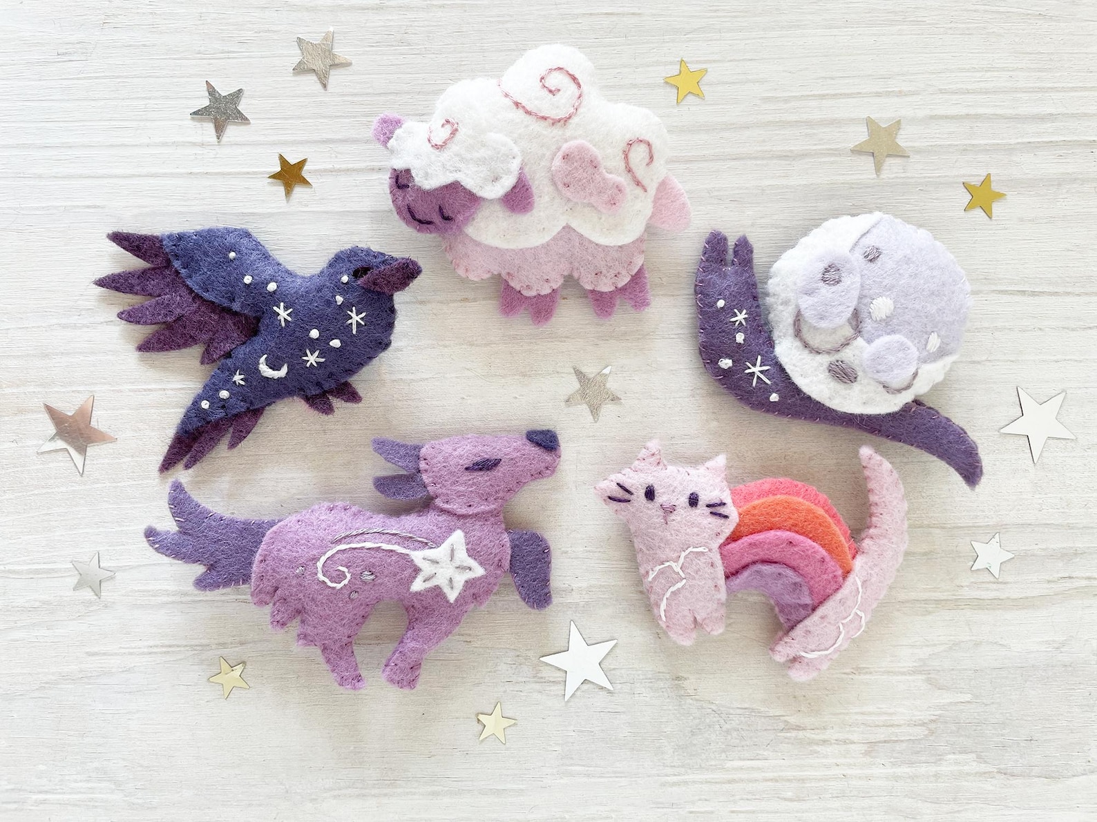Felt Celestial Sky Creatures Fantasy Animals PDF Pattern Download, SVG ...