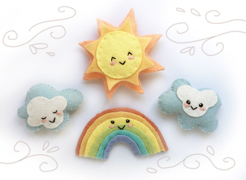 Weather Felt Sewing Patterns Rainbow Sun and Clouds PDF | Etsy