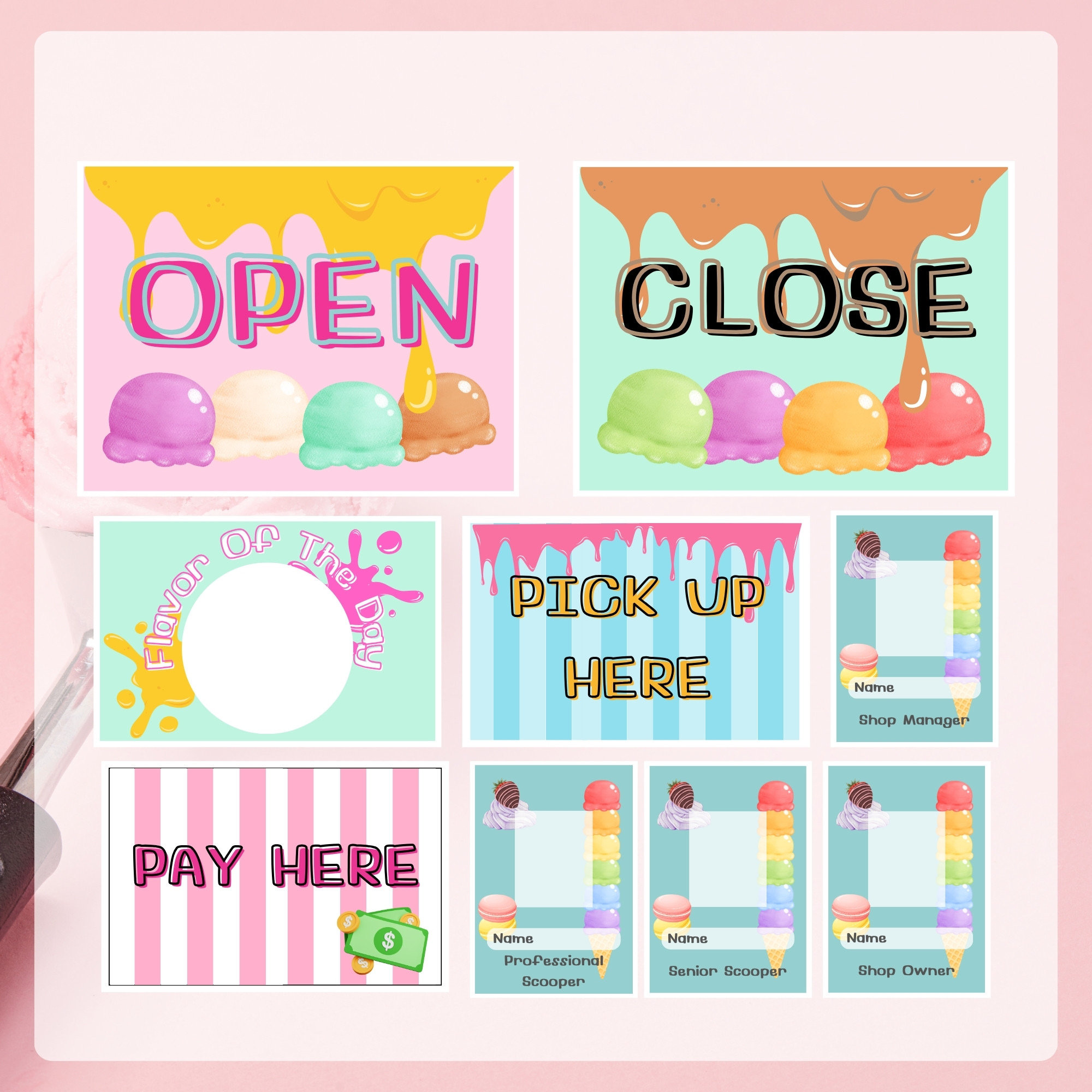 Printable Ice Cream Parlor Dramatic Play, Busy Book, Preschool Sensory ...
