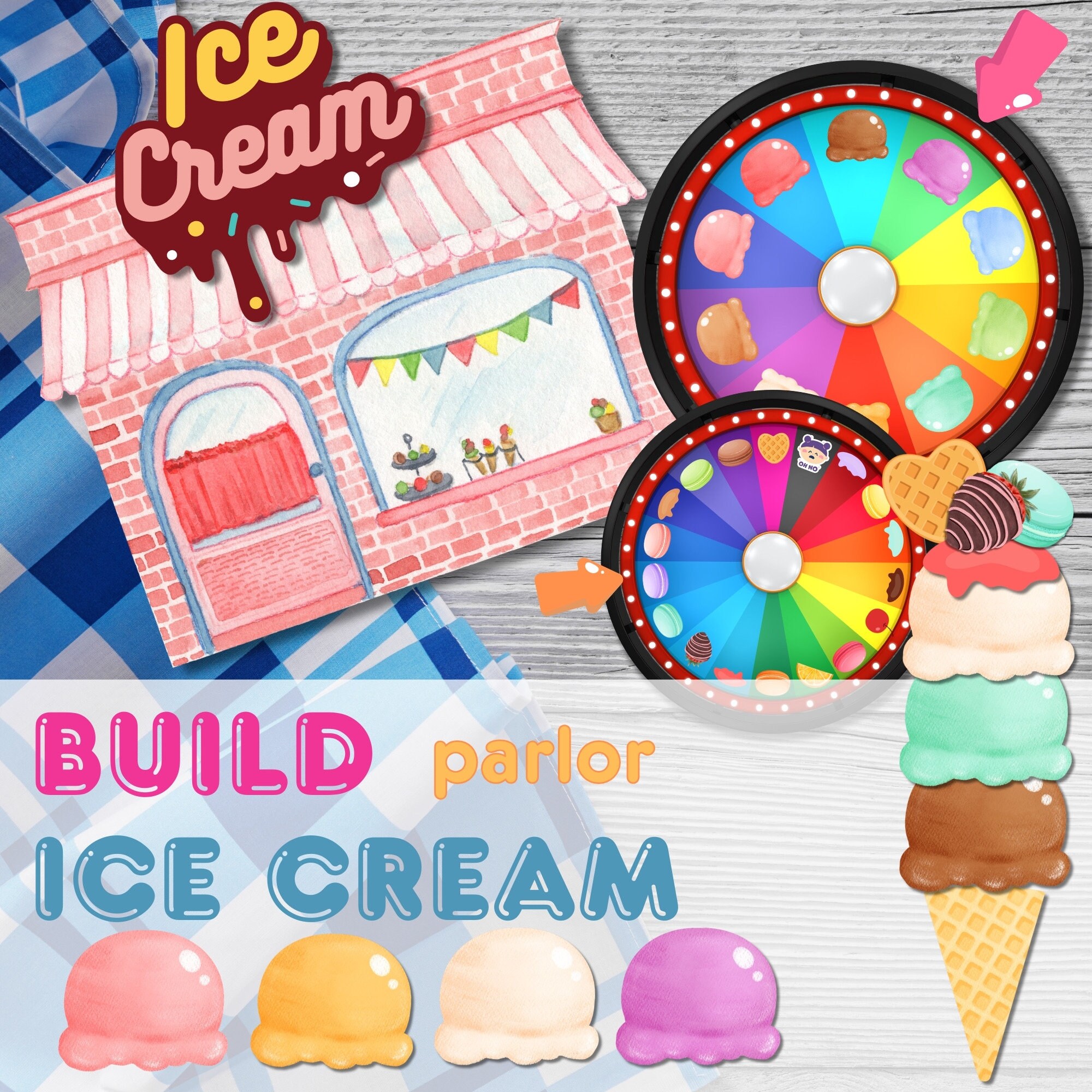 Printable Ice Cream Parlor Dramatic Play, Busy Book, Preschool Sensory ...