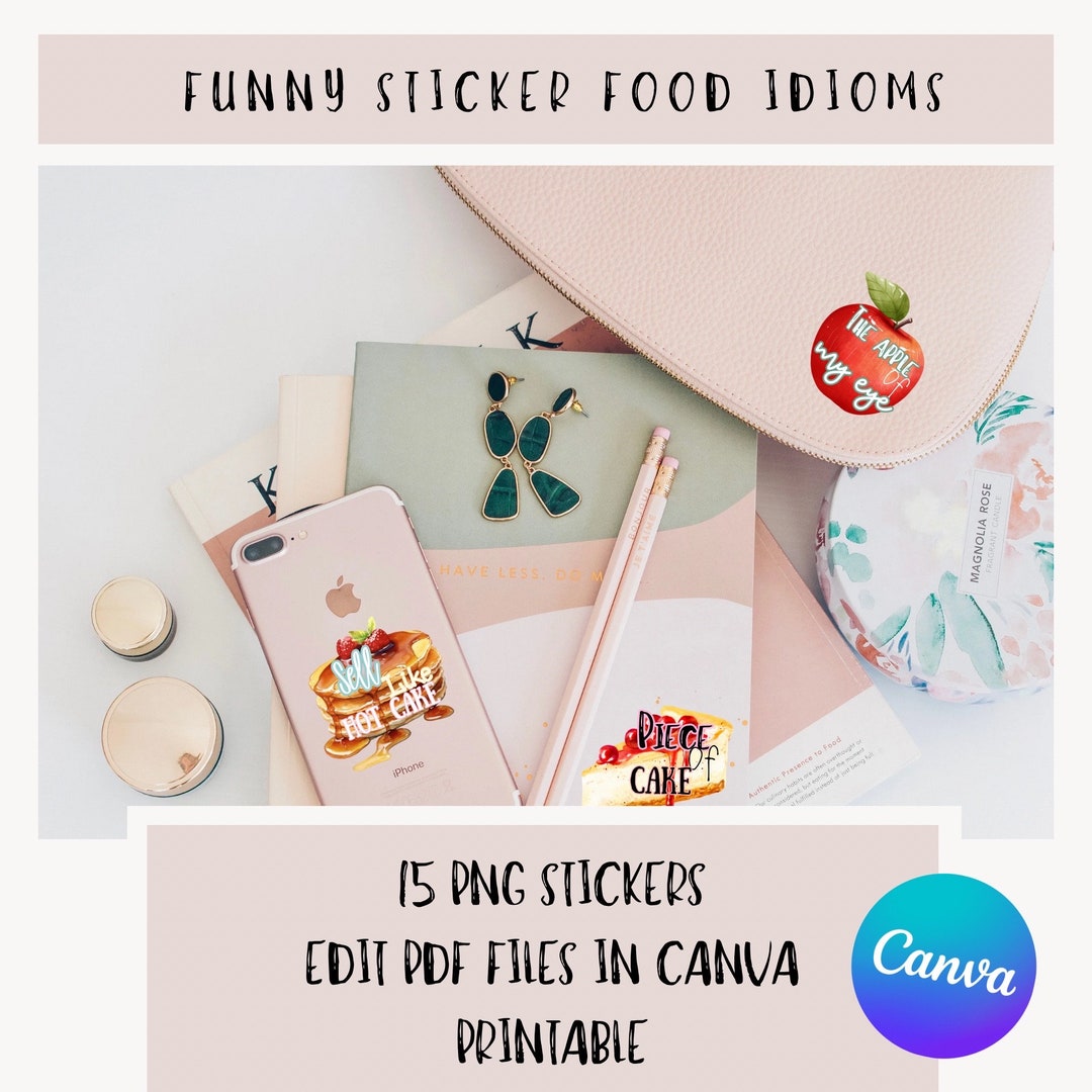 Food Idioms Printable Sticker, Png Sticker, Print and Cut Sticker ...