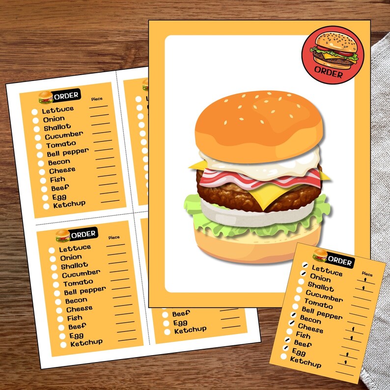 Busy Book Burger Shop, Build A Burger, Homeschool, Build A Burger ...