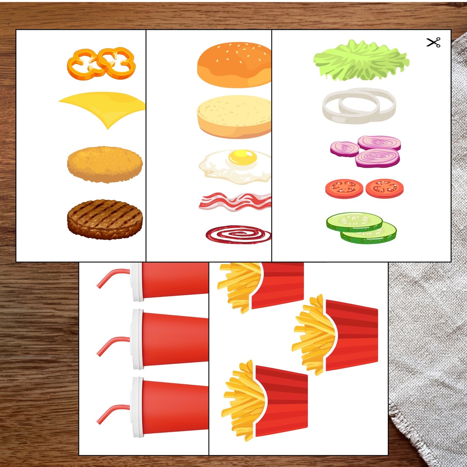 Busy Book Burger Shop, Build A Burger, Homeschool, Build A Burger ...