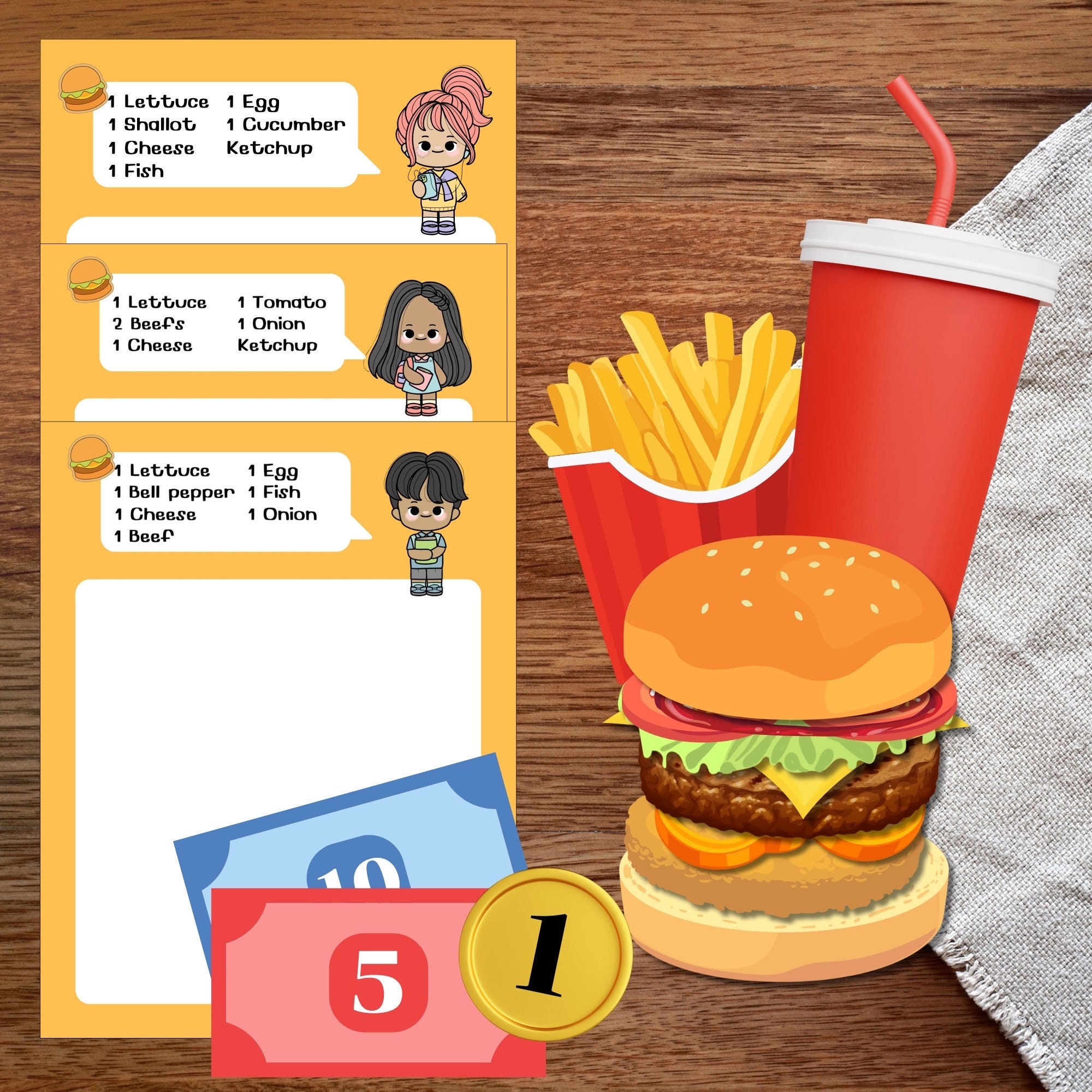 Busy Book Burger Shop, Build A Burger, Homeschool, Build A Burger ...