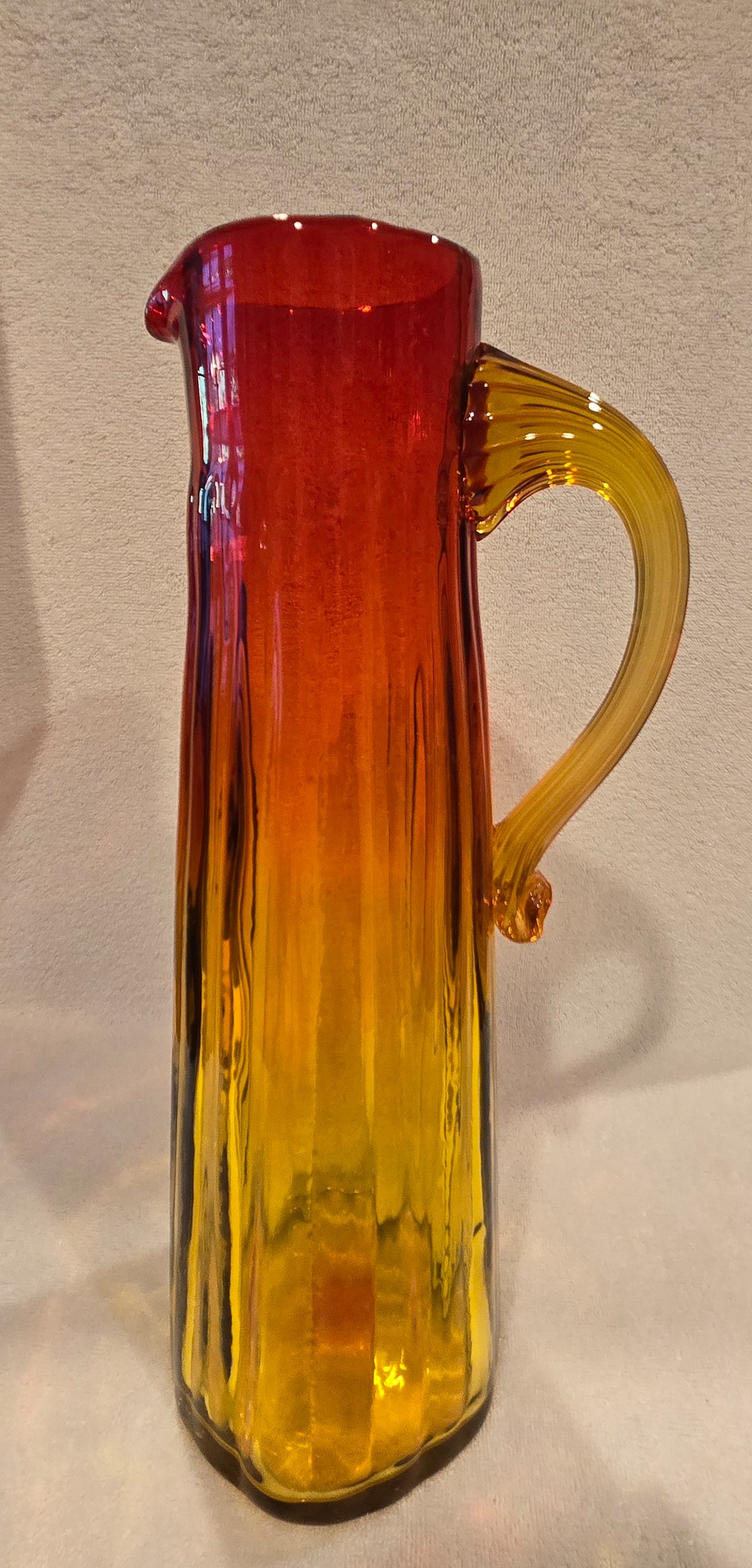 Blenko 617 Pitcher in a Stunning Tangerine Wayne Husted Design, One ...