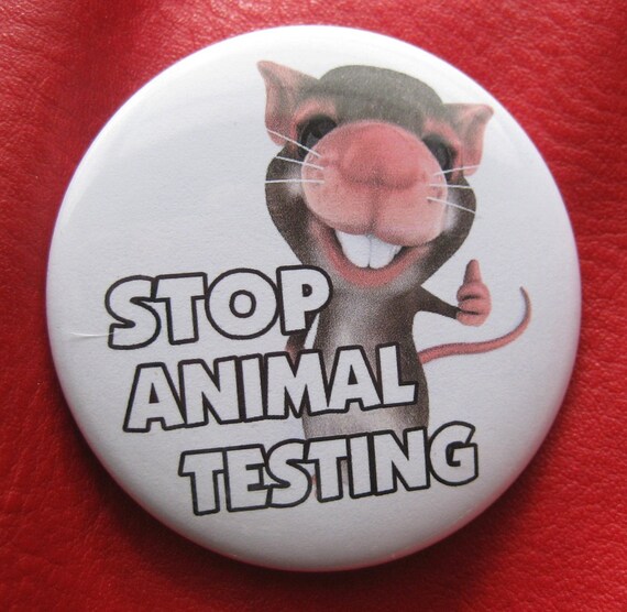 Items similar to stop animal testing .... rat style .... badge on Etsy