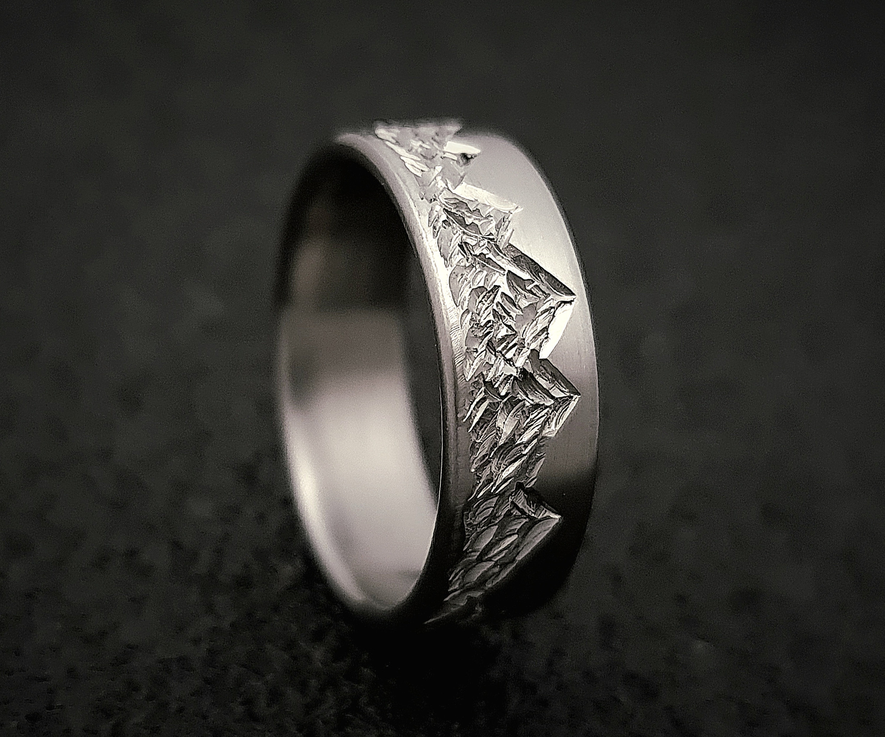 Mountain Range Wedding Ring for Men Mountain Landscape Band Hiking ...