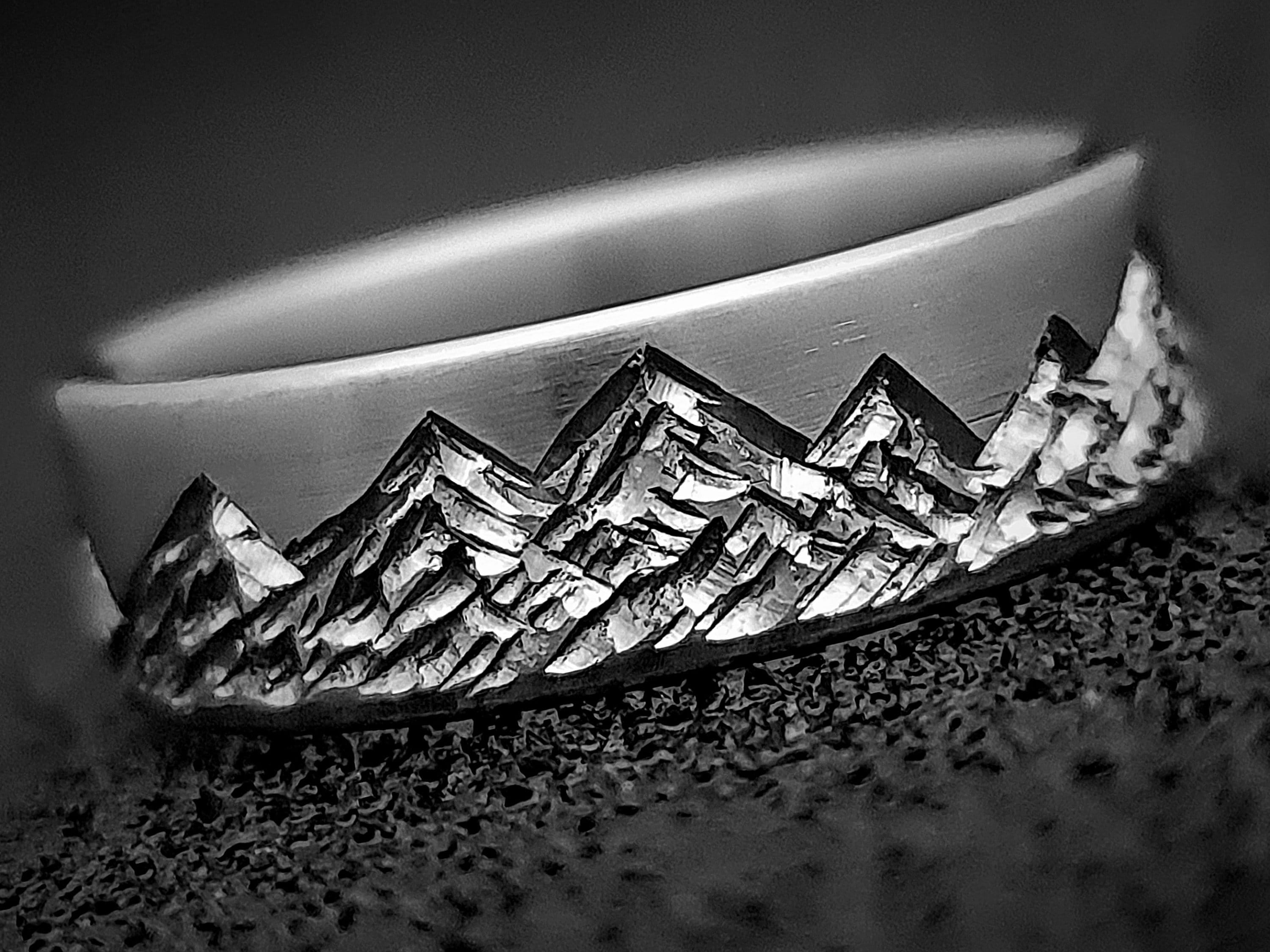 Mountain Range Wedding Ring for Men Mountain Landscape Band Hiking ...