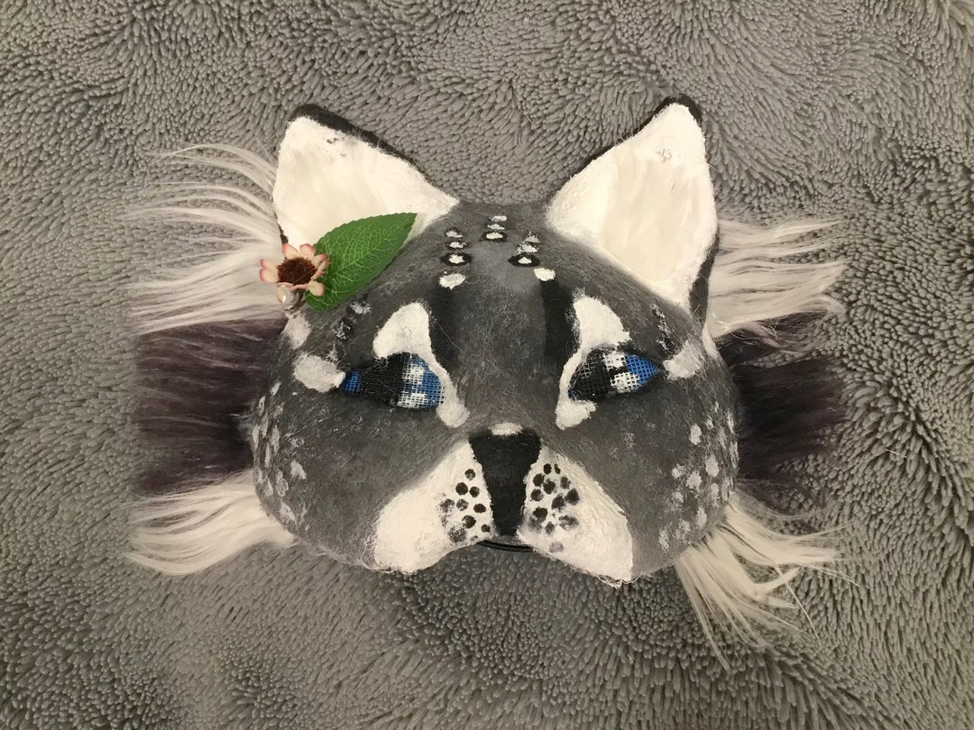 Therian Animal Mask Grey Maine Coon Cat - Etsy