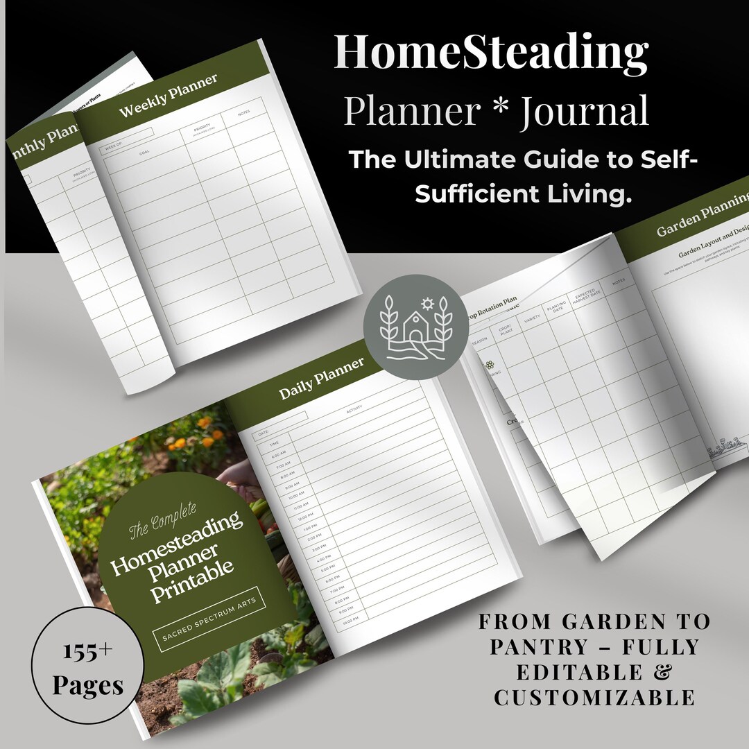 Homesteading Planner Farm Management Chicken Farm Self-sufficiency ...
