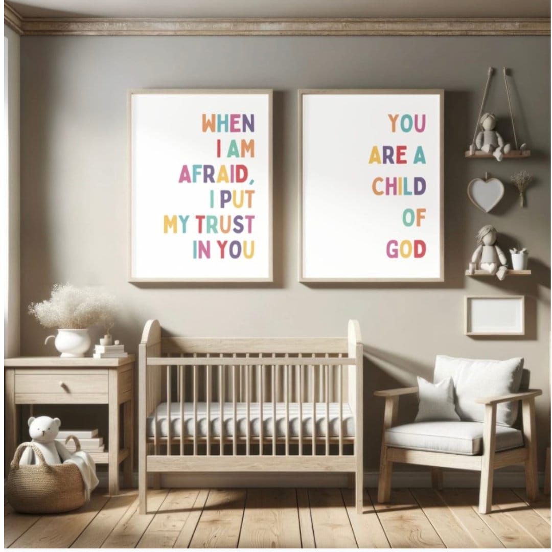 Christian Nursery Wall Art Scripture Wall Art Christian Preschool Art ...
