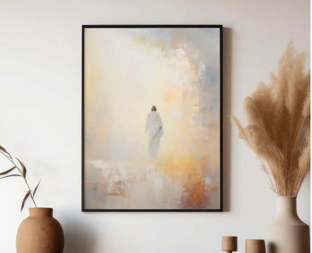 Christian Art Wall Art Jesus Abstract Farmhouse Decor Christian Home ...