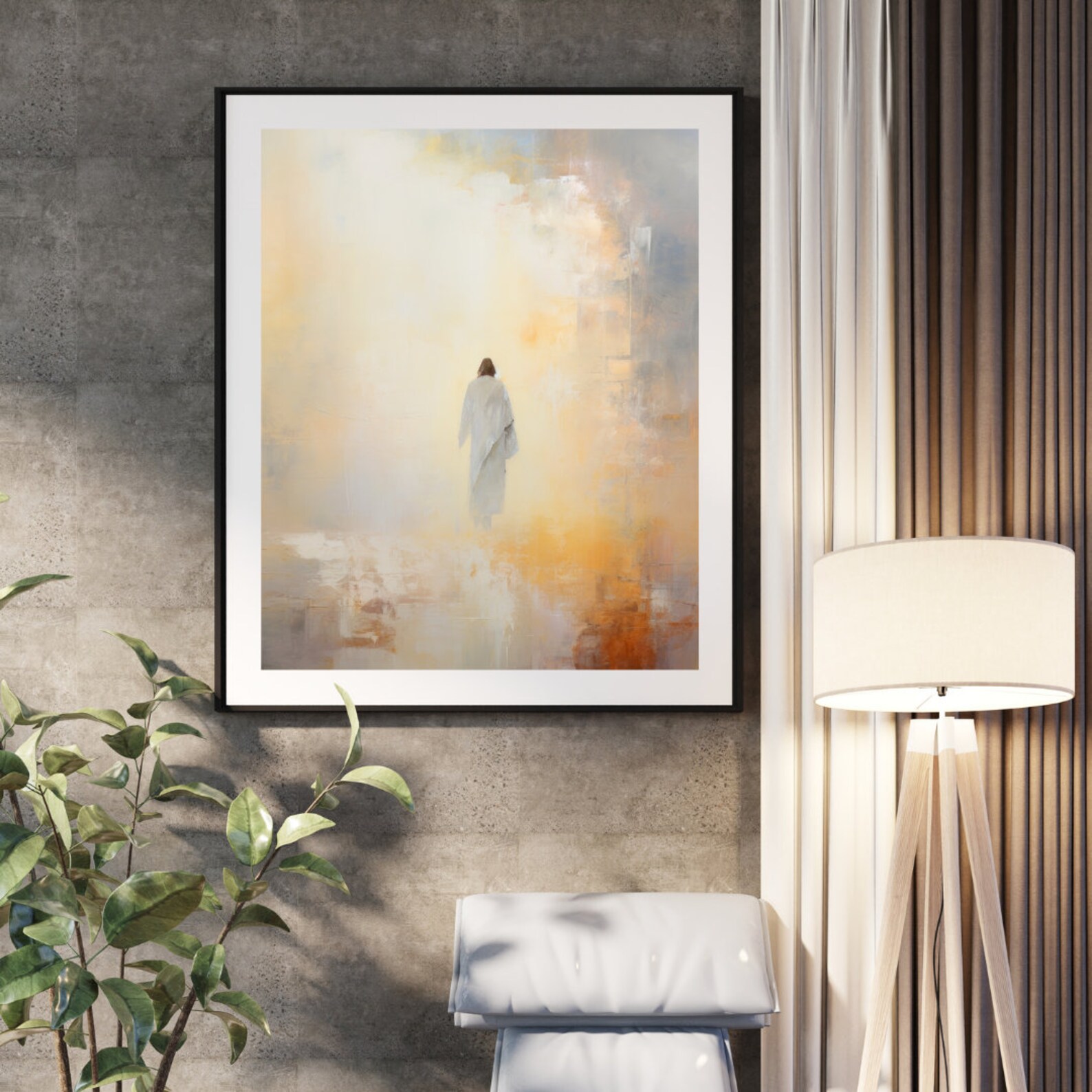 Christian Art Wall Art Jesus Abstract Farmhouse Decor Christian Home ...