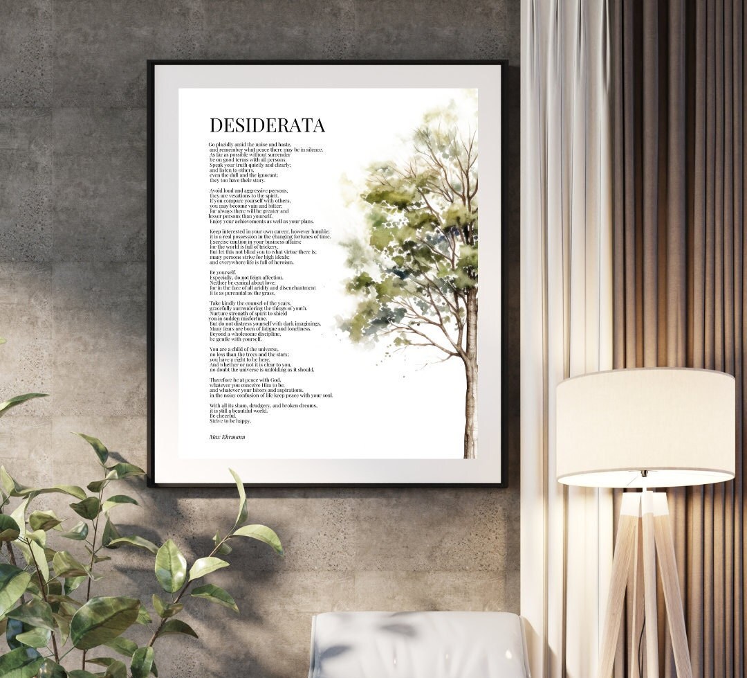 Desiderata Print Home Office Decor Printable Wall Living Room Art ...