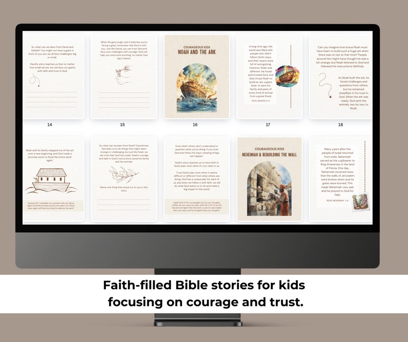Christian Kids Bible Stories Homeschool Children Canva Free Digital ...