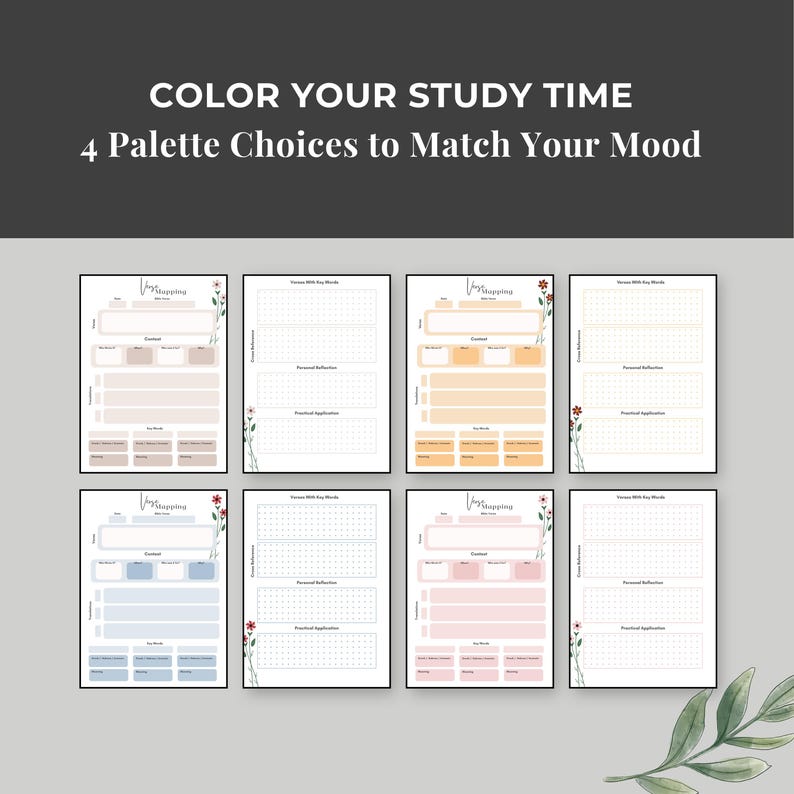 Bible Verse Mapping Template: Scripture Study Journal (printable PDF ...