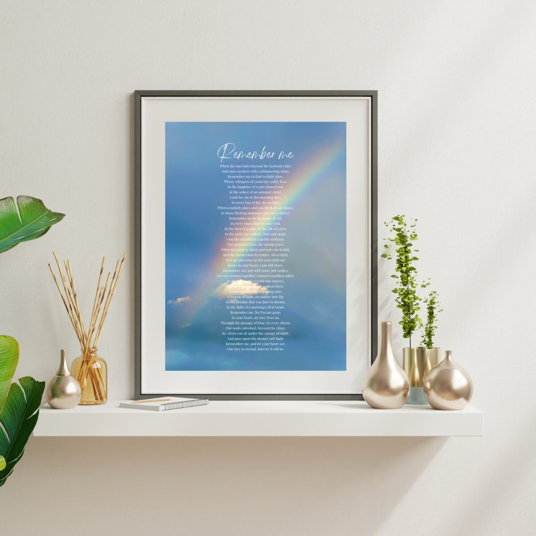 Memorial Gift Poem Print: "remember Me" Sympathy Gift (digital Download ...