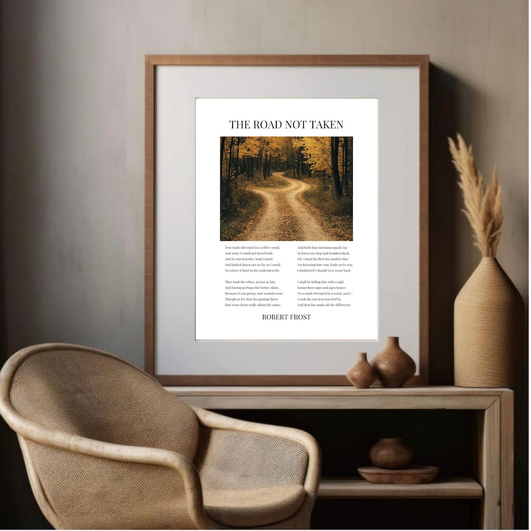 The Road Not Taken Print: Robert Frost Poem, Minimalist Wall Art ...