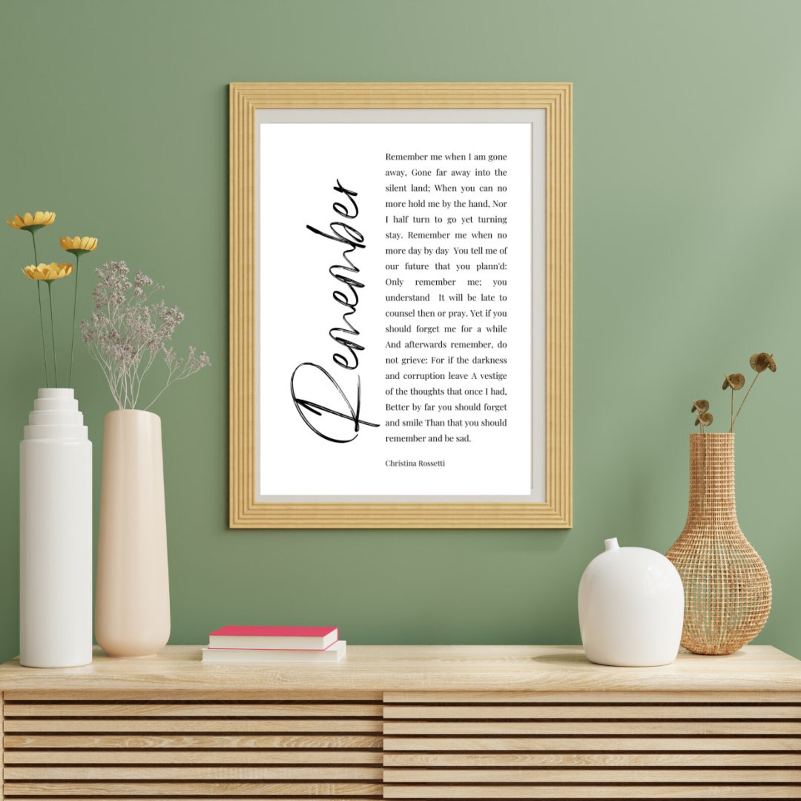 Remember Me Poem Print: Christina Rossetti Bereavement Gift (digital ...