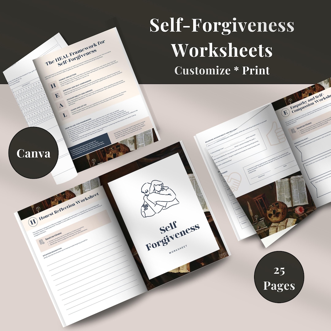 Mental Health Worksheets Self Forgiveness Self Help Coaching Therapist ...