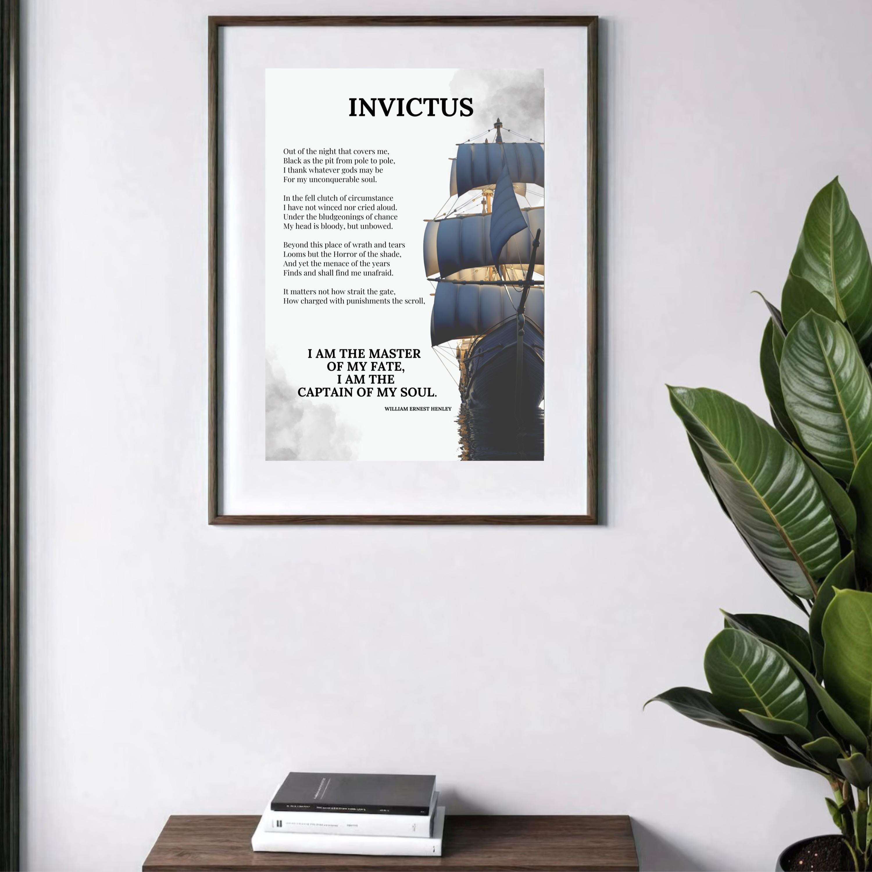 Invictus Poem Print: Captain Ship Art, William Ernest Henley (digital ...