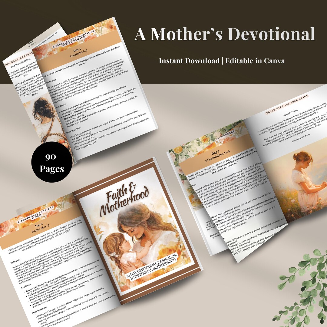 Christian Mother's Devotional: 21-day Faith Journal (canva Template ...