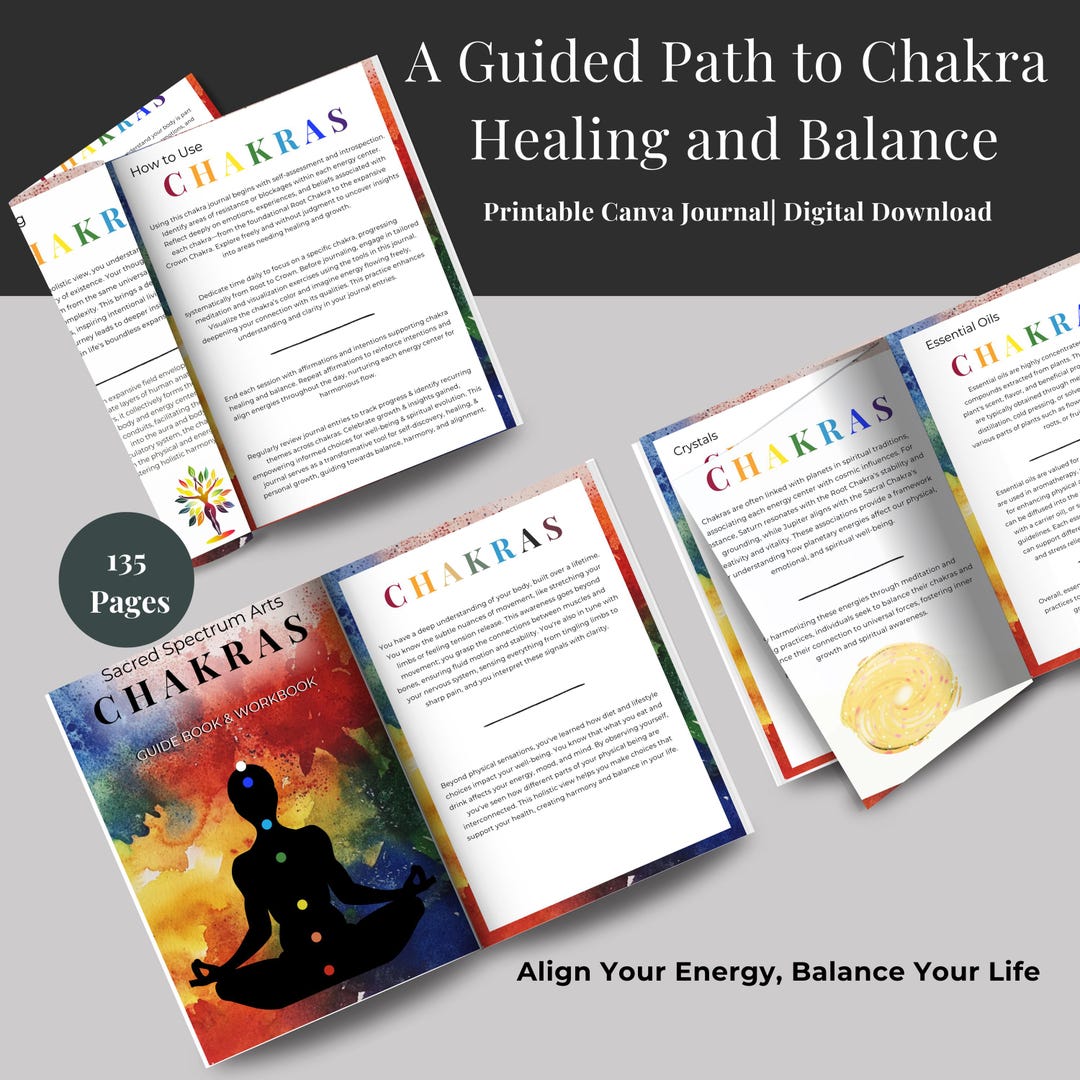 Chakra Healing Workbook: Canva Journal Template for Yoga & Reiki ...