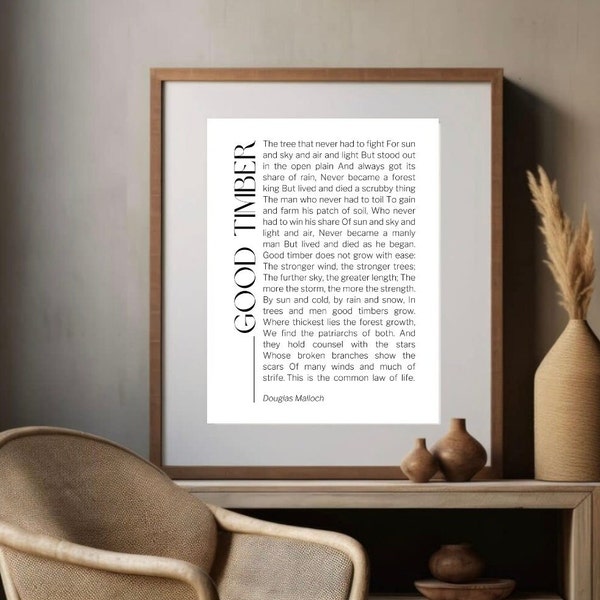 Good Timber Poem - Etsy