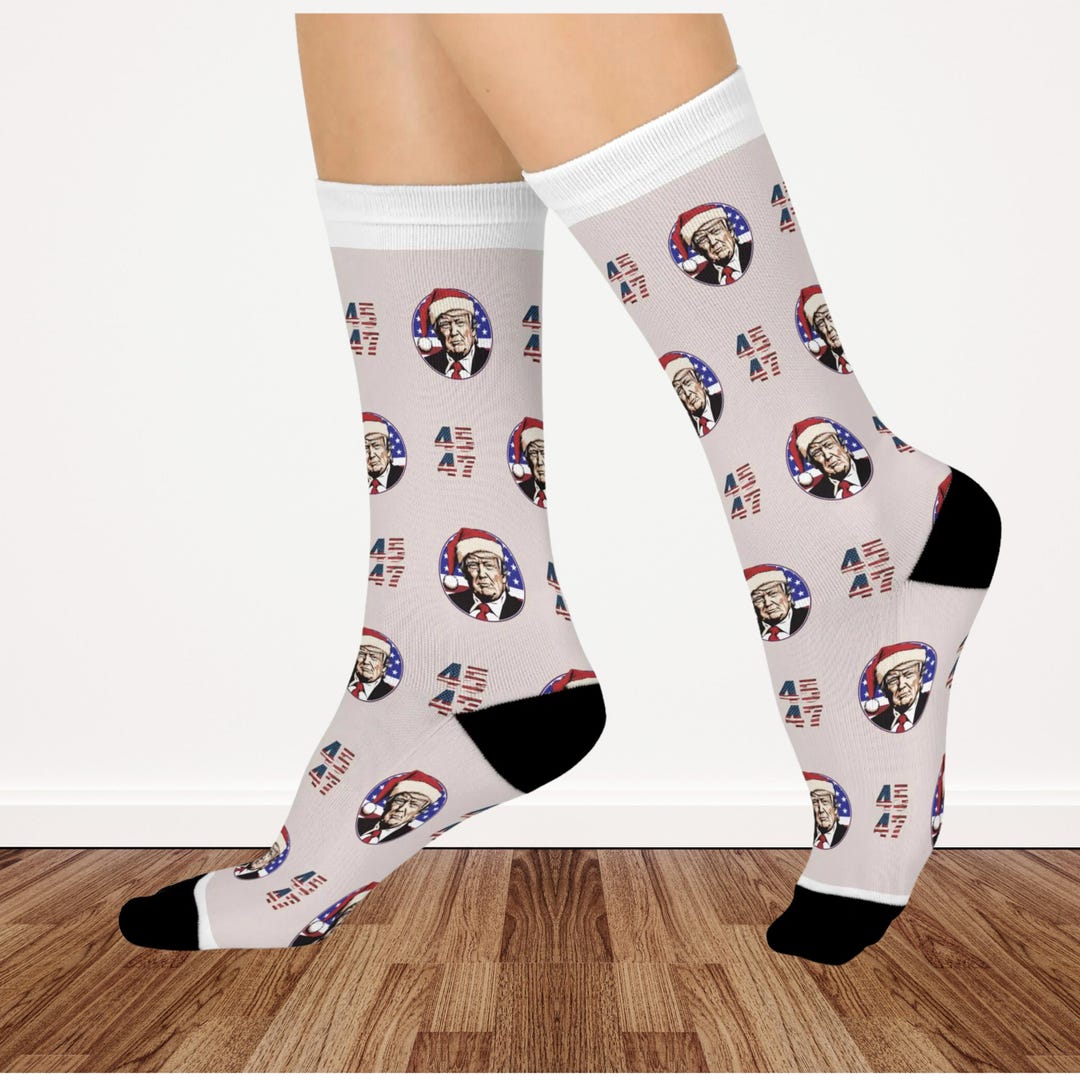 Trump Christmas MAGA Socks 2024 Stocking Stuffer Patriot Christmas Gift ...