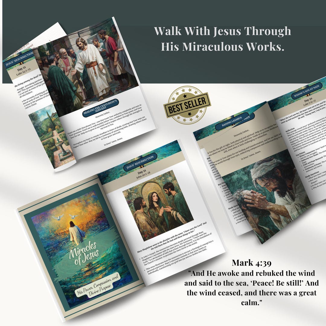 Christian Devotional Jesus Miracles Canva Template PLR Christian Faith ...