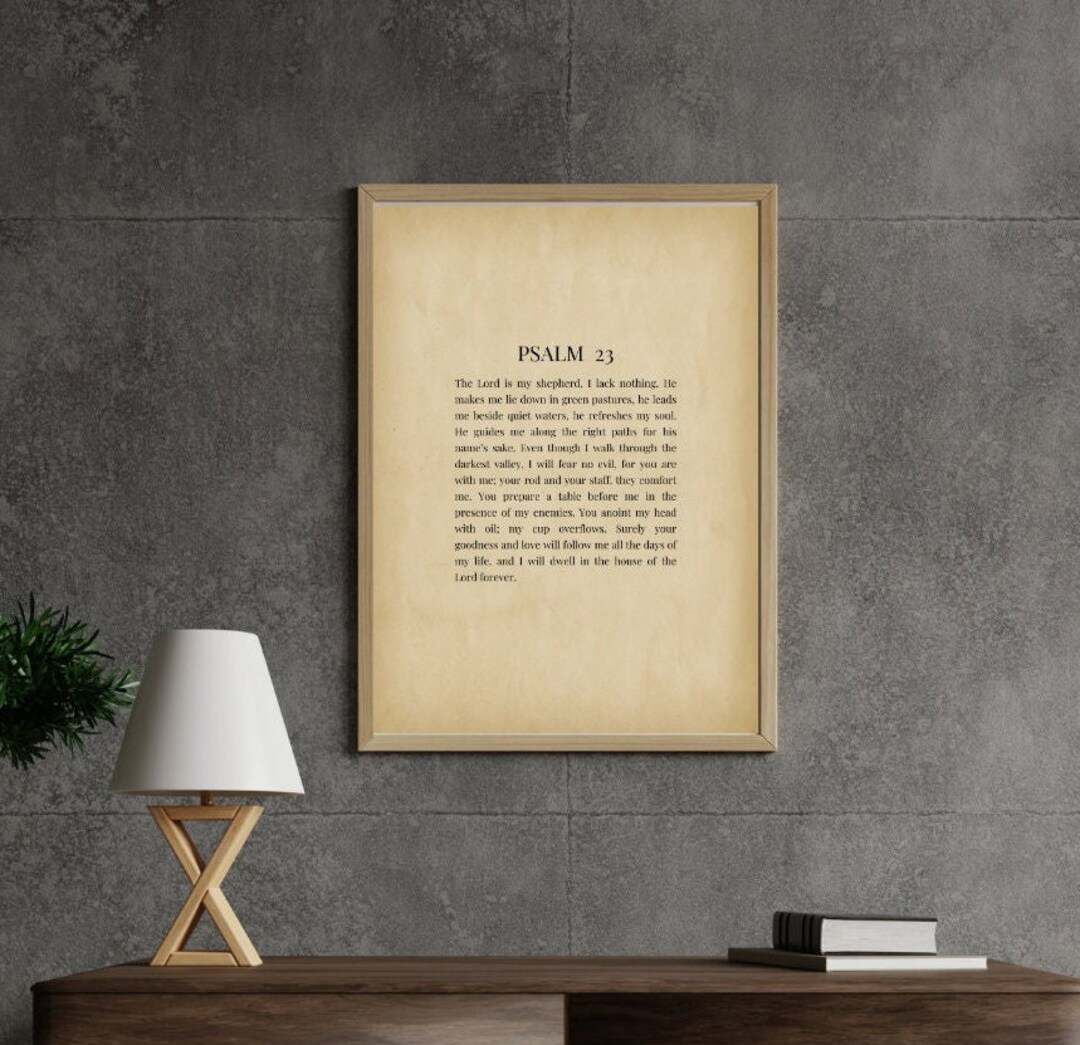 Bible Verse Art Printable Psalm 23 Wall Art Poster Christian Decor ...