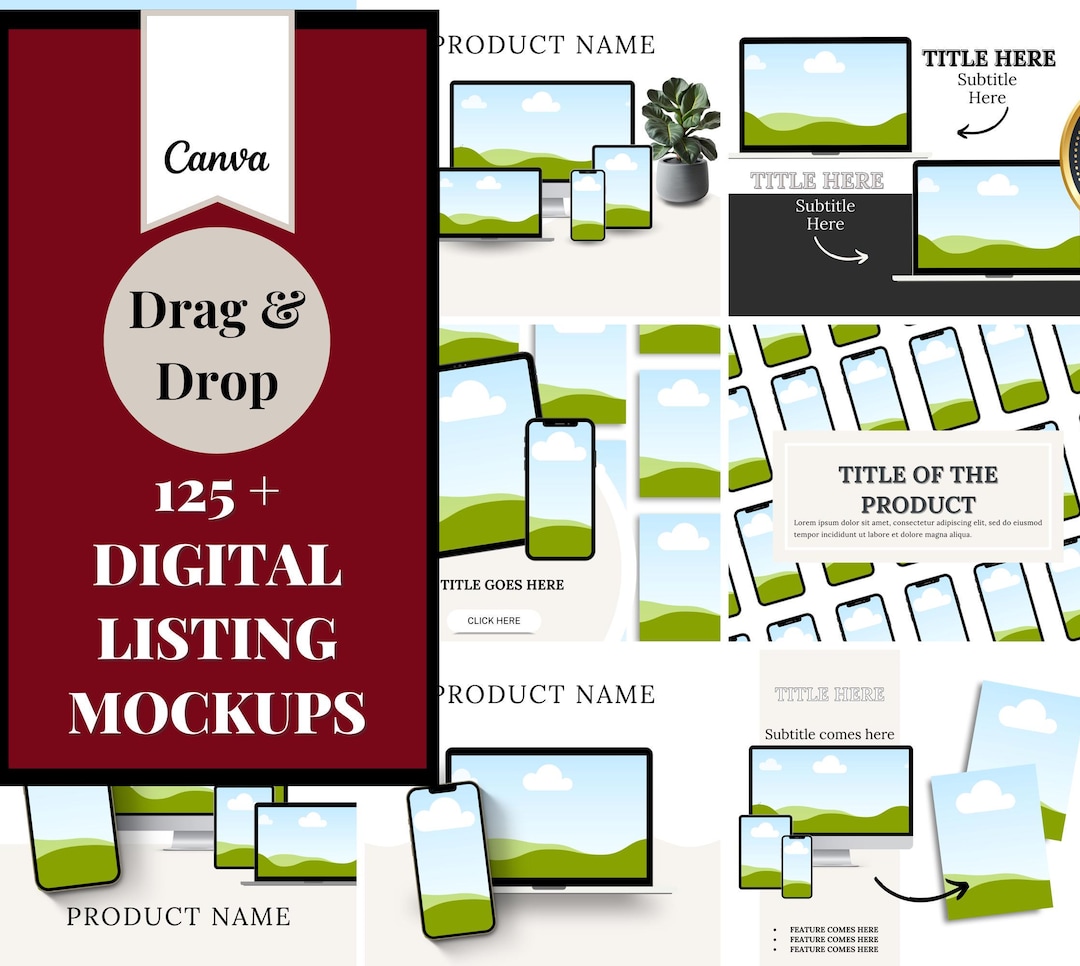Mockup Digital Product MRR PLR Etsy Listing Mockups Shopify Mock up ...
