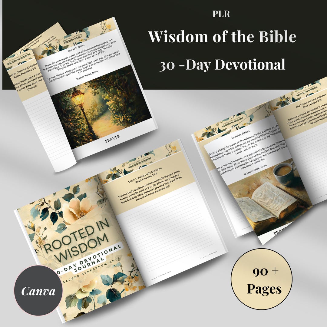 30-day Christian Devotional Journal: Rooted in Wisdom (canva, PLR) - Etsy