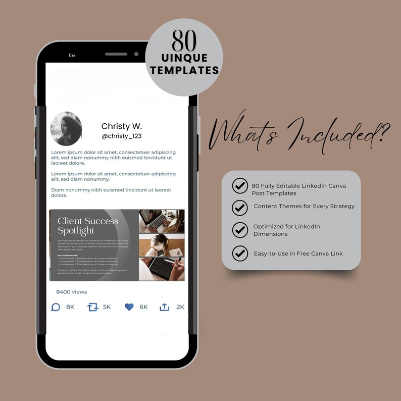 Linkedin Post Templates: 80 Canva Editable Social Media Graphics - Etsy
