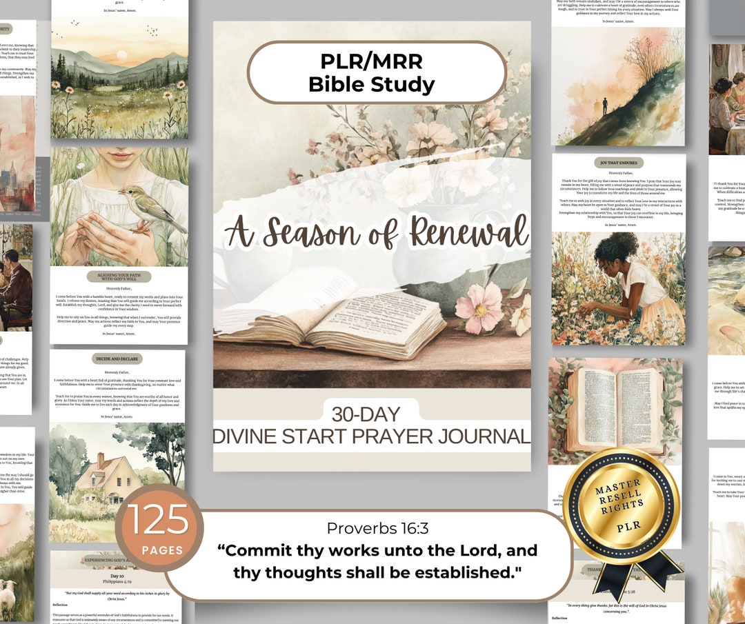 Christian Bible Journal 30 Day Prayer Scripture Planner Canva Template ...