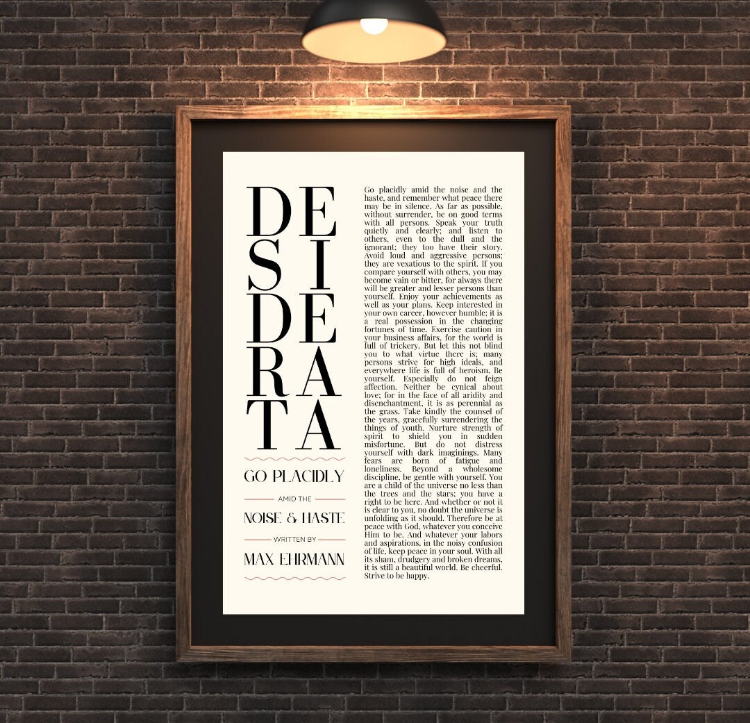 Desiderata Wall Art Printable Inspirational Wall Decor Dorm Wall Art ...