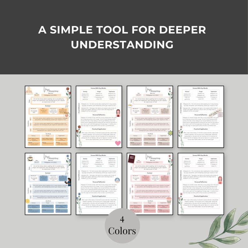 Bible Verse Mapping Template: Scripture Study Journal (printable PDF ...