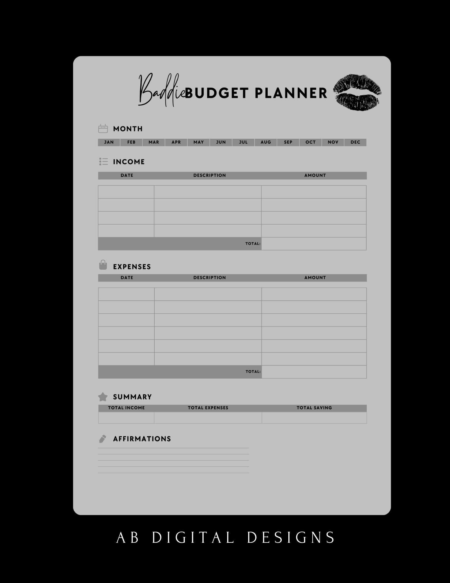 Baddie Budget Planner - Etsy