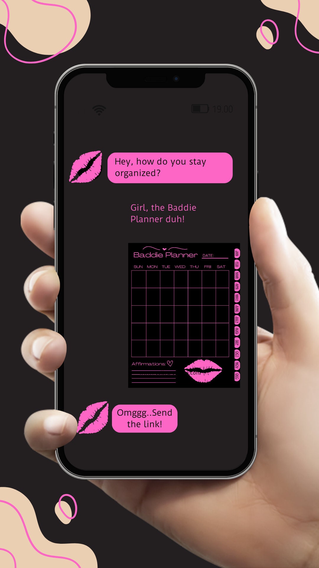 Baddie Planner Digital Template Calendar - Etsy